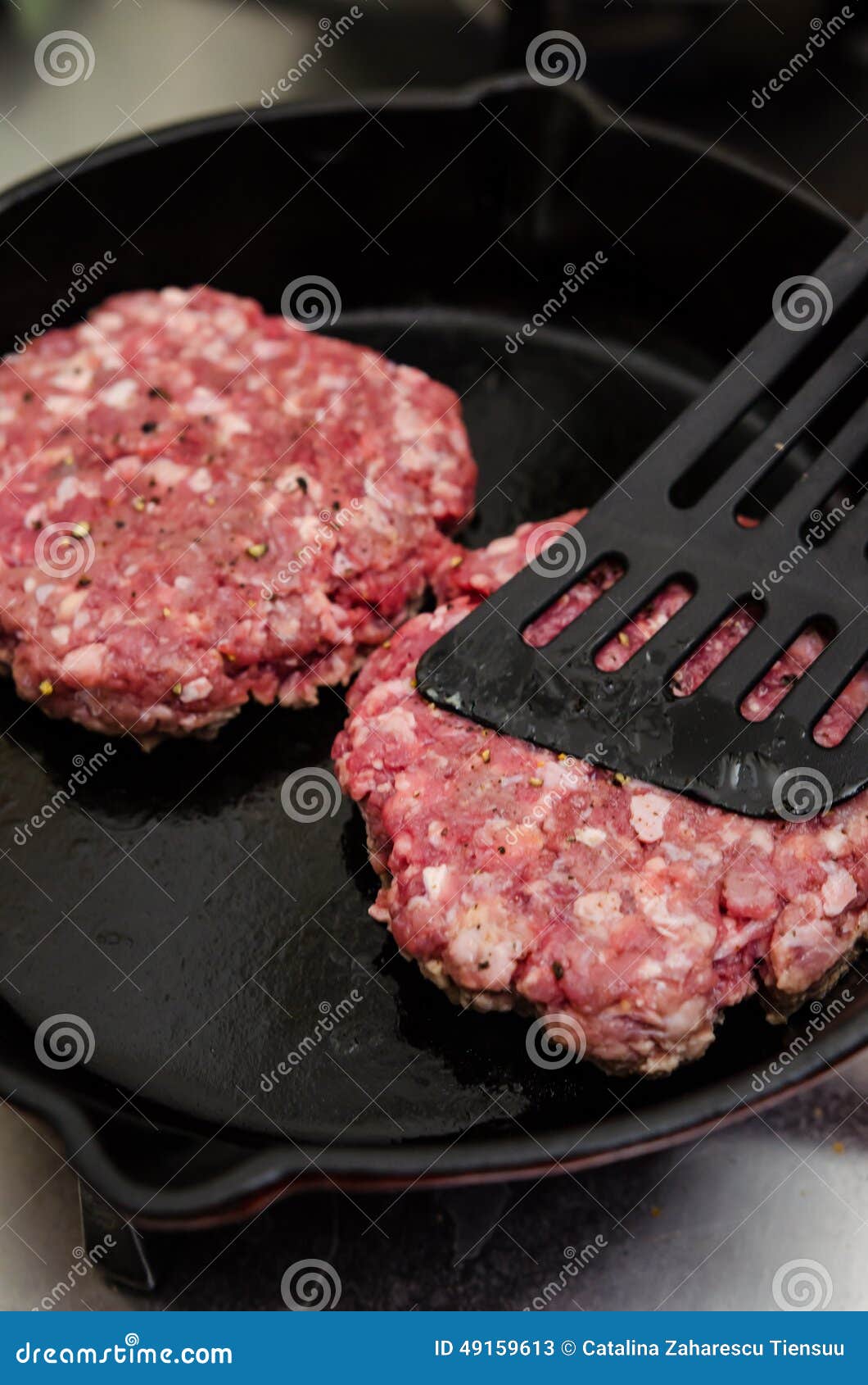 Making burgers stock image. Image of hamburger, meat - 49159613