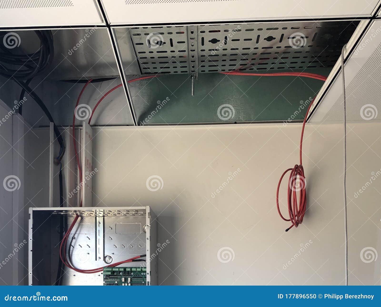 Making of Cabling False Ceilings or Suspended Ceilings Stock Photo ...