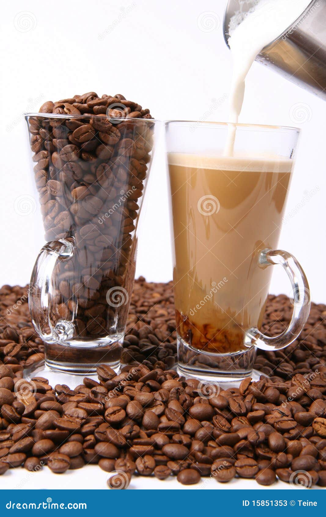 Making of caffe latte stock image. Image of beans, crop - 15851353