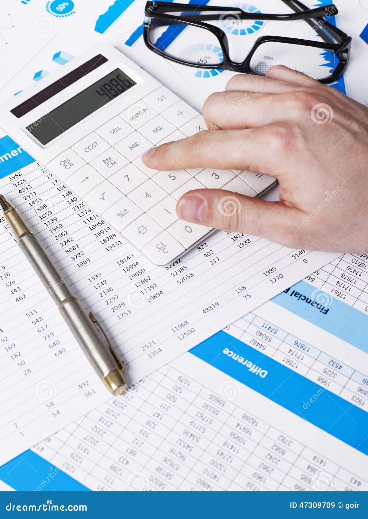 Making calculations stock image. Image of group, documents - 47309709