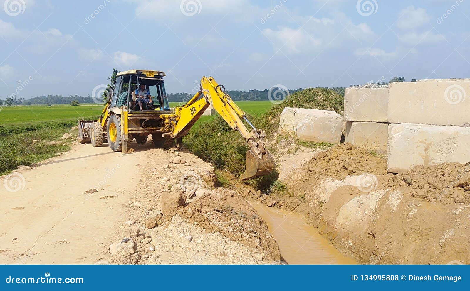 Bulldozer, Jcb Making Canal Editorial Stock Photo - Image of ...