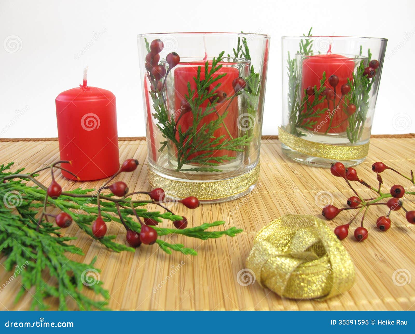 Making candles decoration stock image. Image of thuja - 35591595