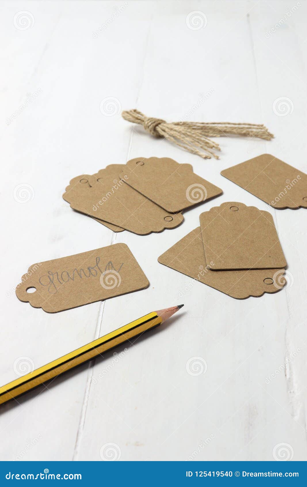 Making carton tags stock photo. Image of crafts, handcraft - 125419540
