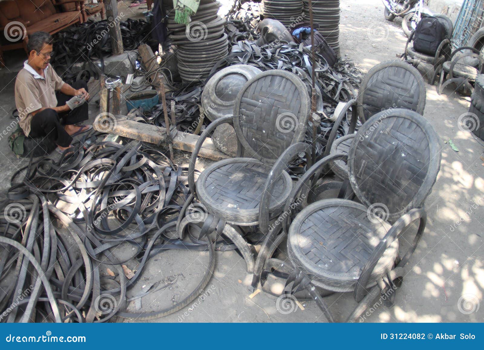Making Chair from Waste Tire Editorial Photography - Image of central ...