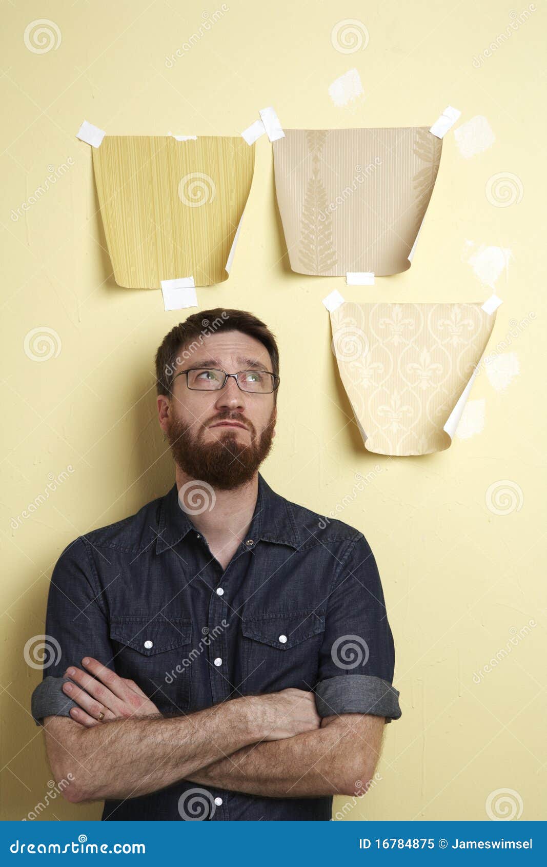 Making a Choice on Wallpaper Stock Image - Image of contemplating ...