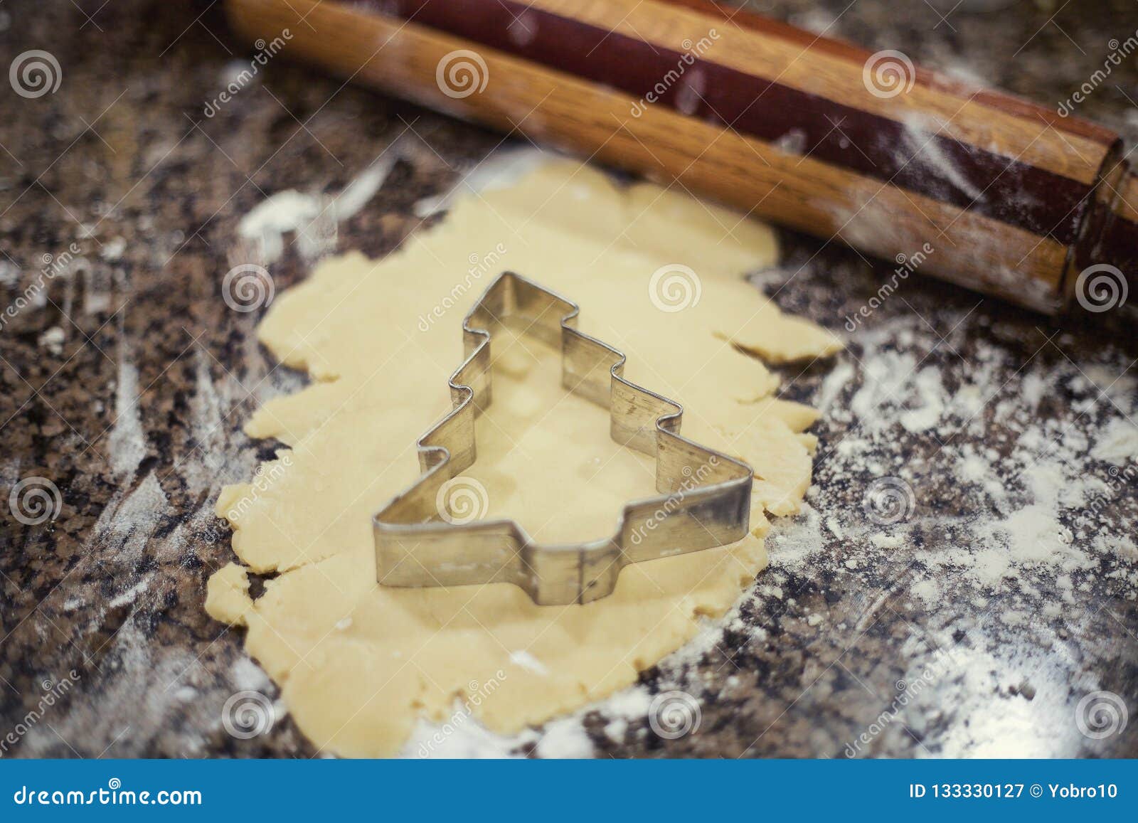 Making Christmas Cookies with Sugar Cookie Dough and Cookie Cutters ...