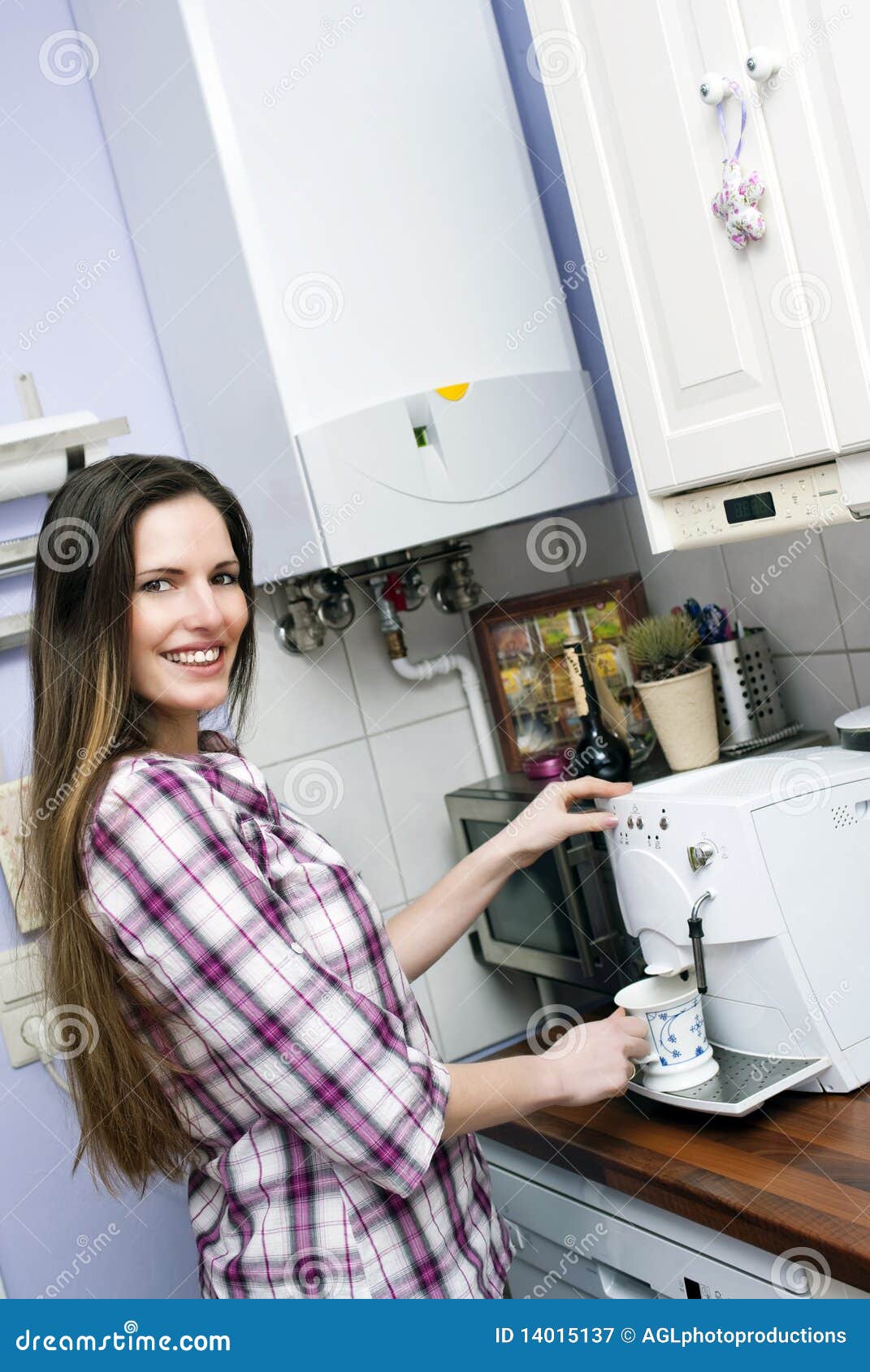 Making coffee stock image. Image of long, looking, beauty - 14015137