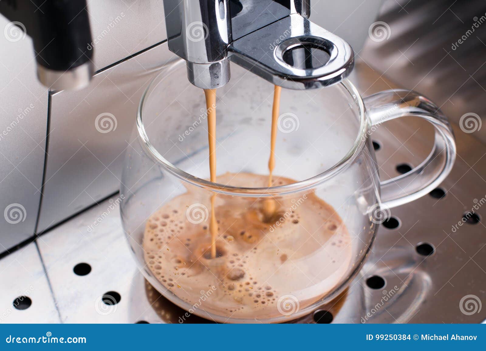 Making Coffee in a Coffee Machine Stock Photo - Image of brown, drop ...