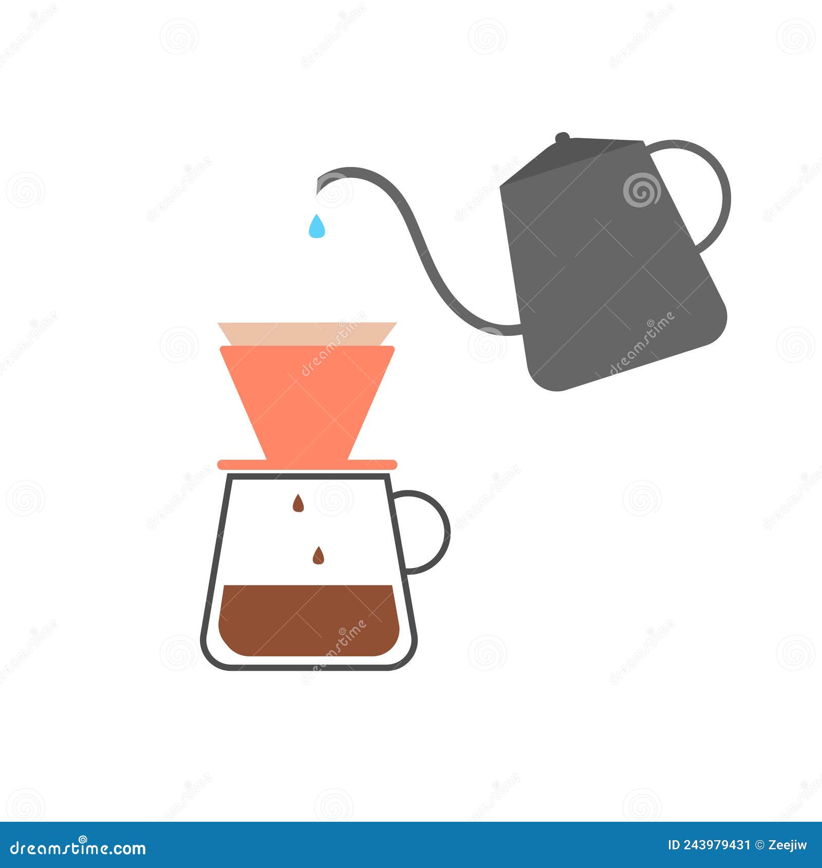 Making coffee. Drip coffee stock vector. Illustration of maker - 243979431