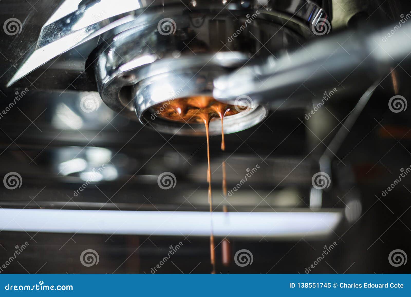 Making of Coffee Extraction from a Espresso Machine Stock Image - Image ...
