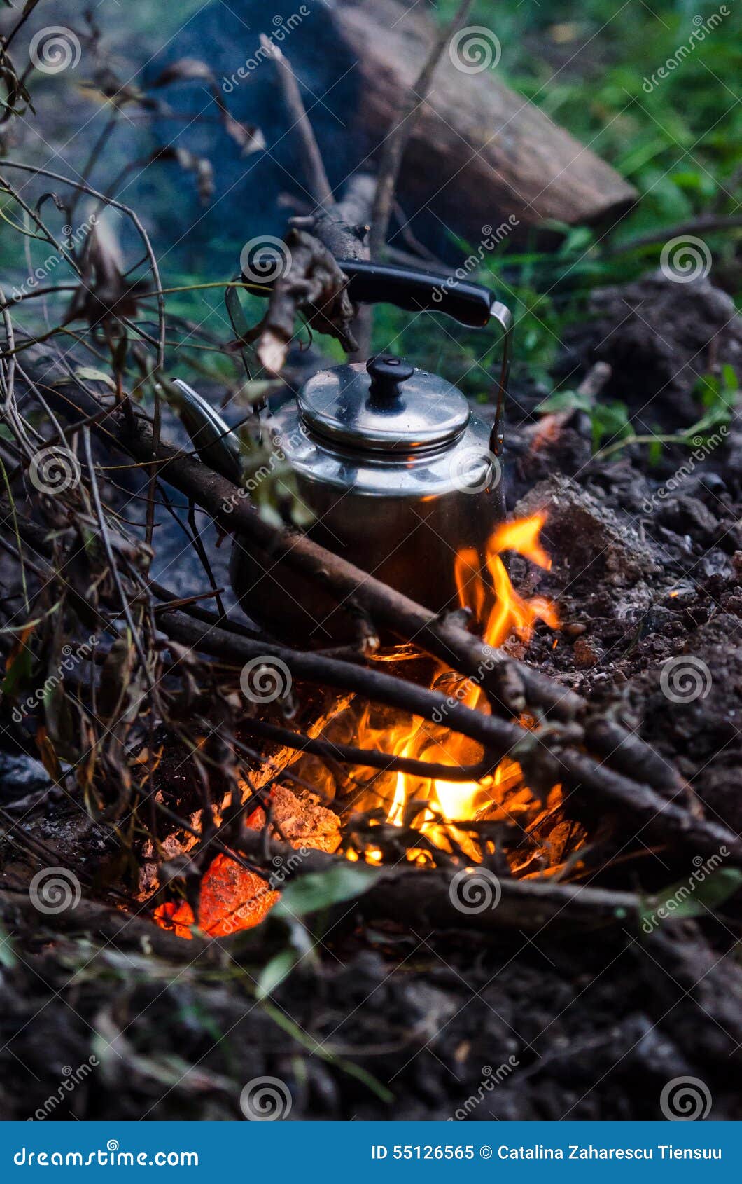 Making Coffee in a Fireplace Stock Image - Image of steam, boiling ...