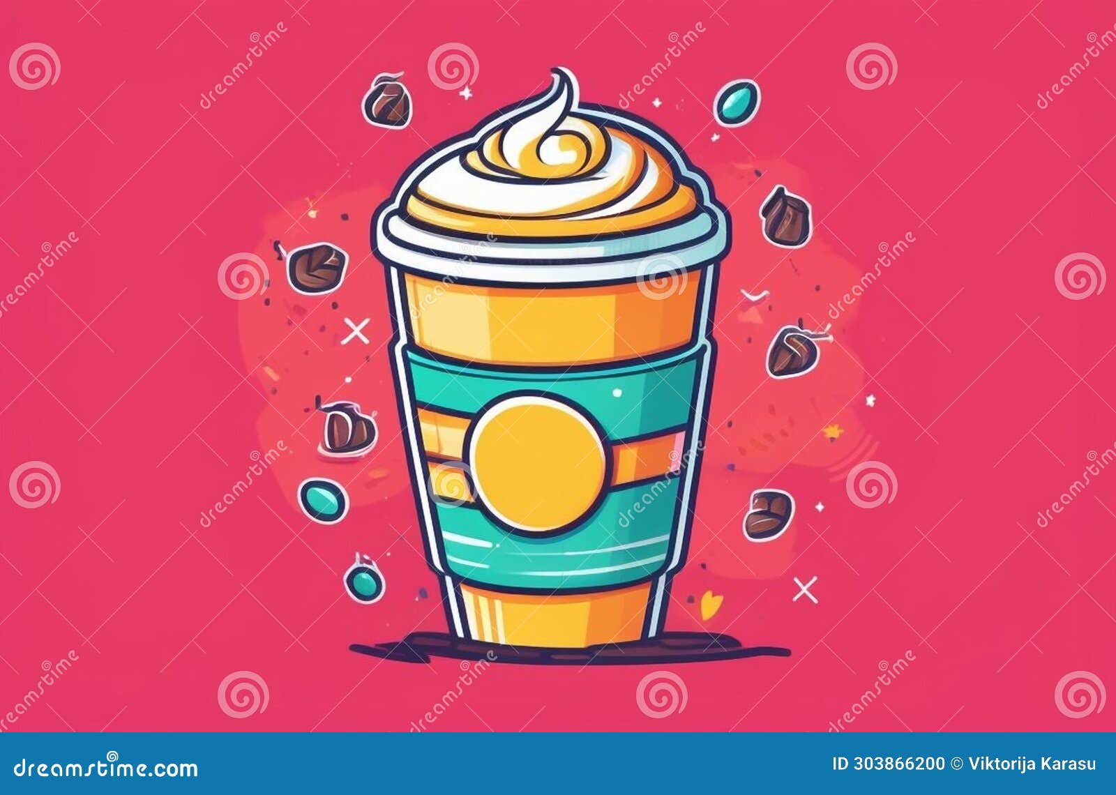 Making Coffee Icon, Disposable Cup with Steas Popping Out Stock ...
