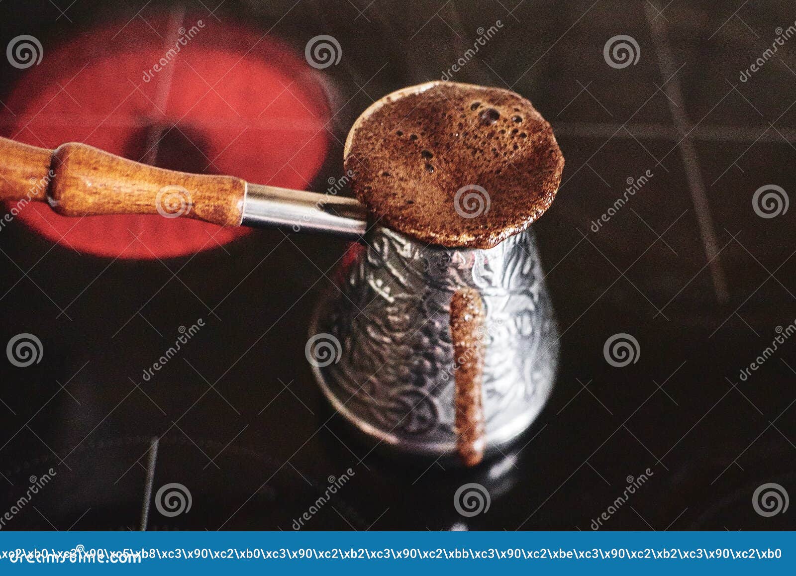 Making Coffee in Jezve. the Drink Boiled Over the Edge Stock Image ...