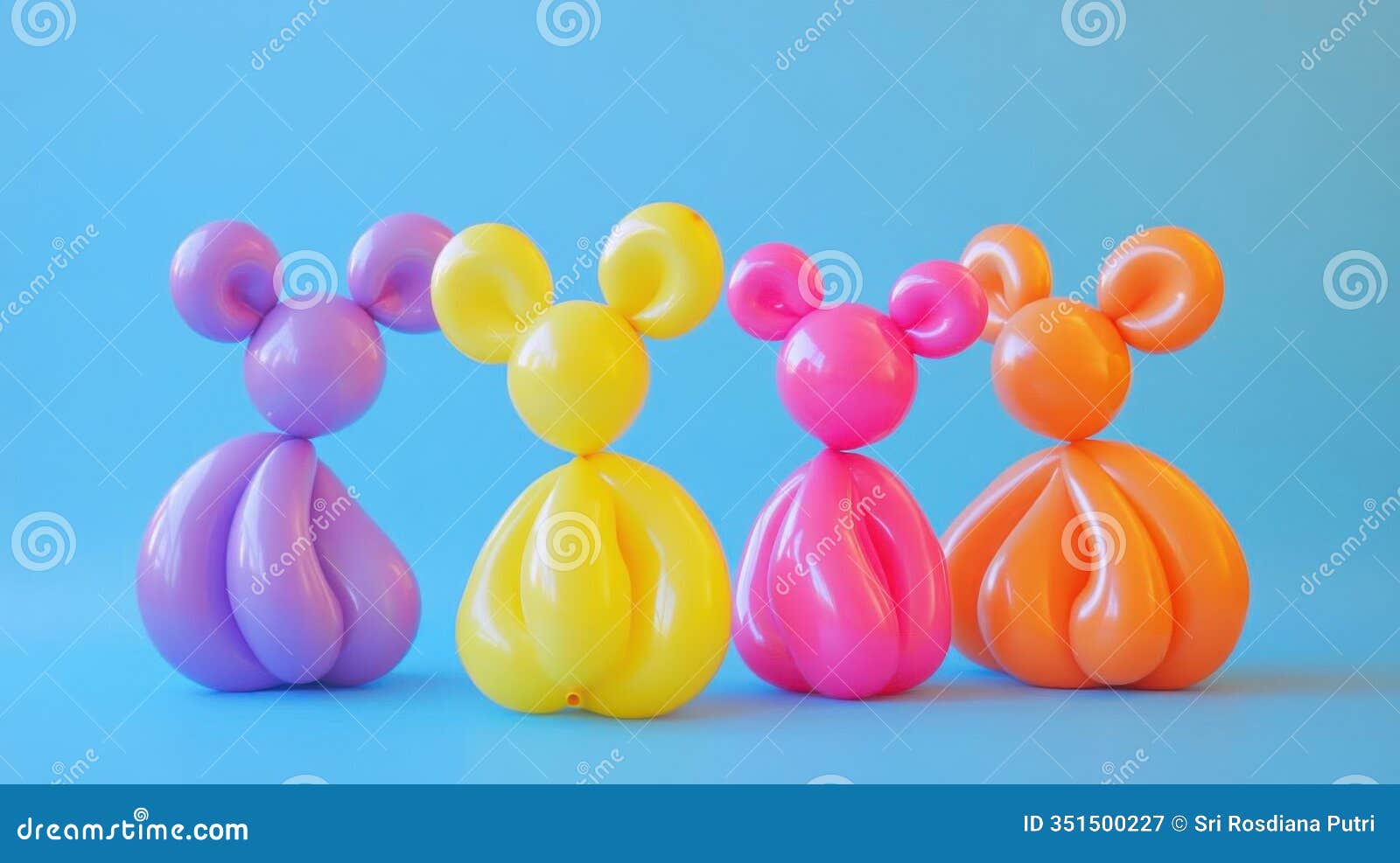 Balloon Animals. Different Colored Funny Rubber Pets Fol Childrens ...