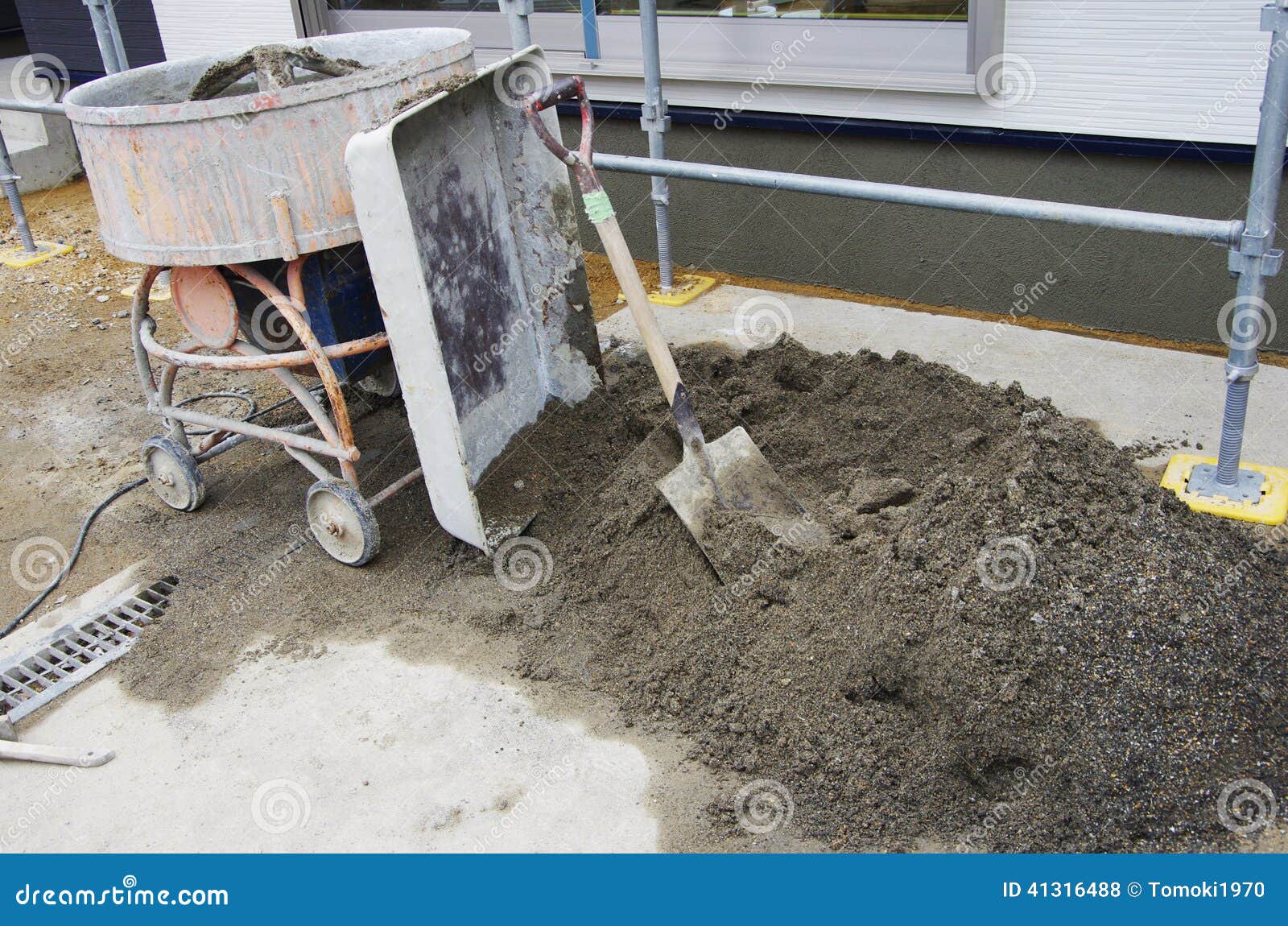 Making concrete stock photo. Image of sand, scaffold - 41316488