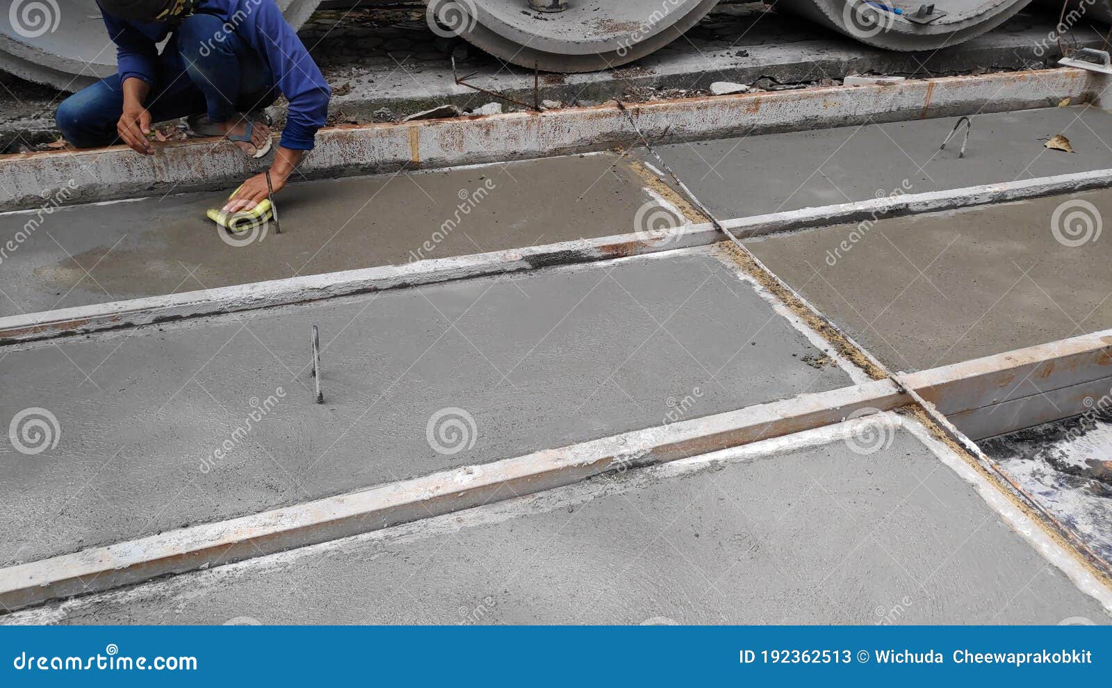 Making Concrete Wall Fastening Materials with Steel Bars. Stock Image ...