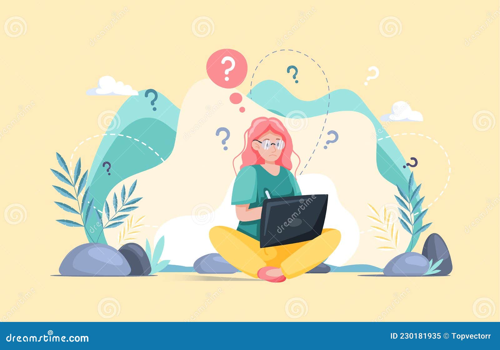 Making Confusion. Woman Thought about Solution To Problem, Choose ...