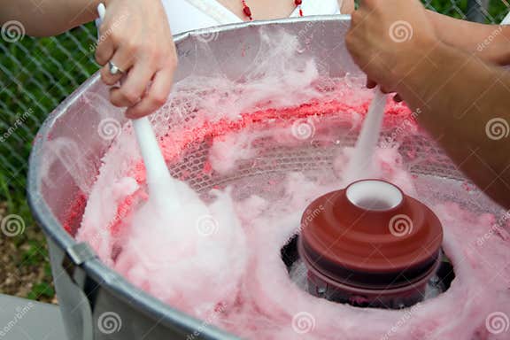 Making cotton candy stock image. Image of hands, sweets - 5700353