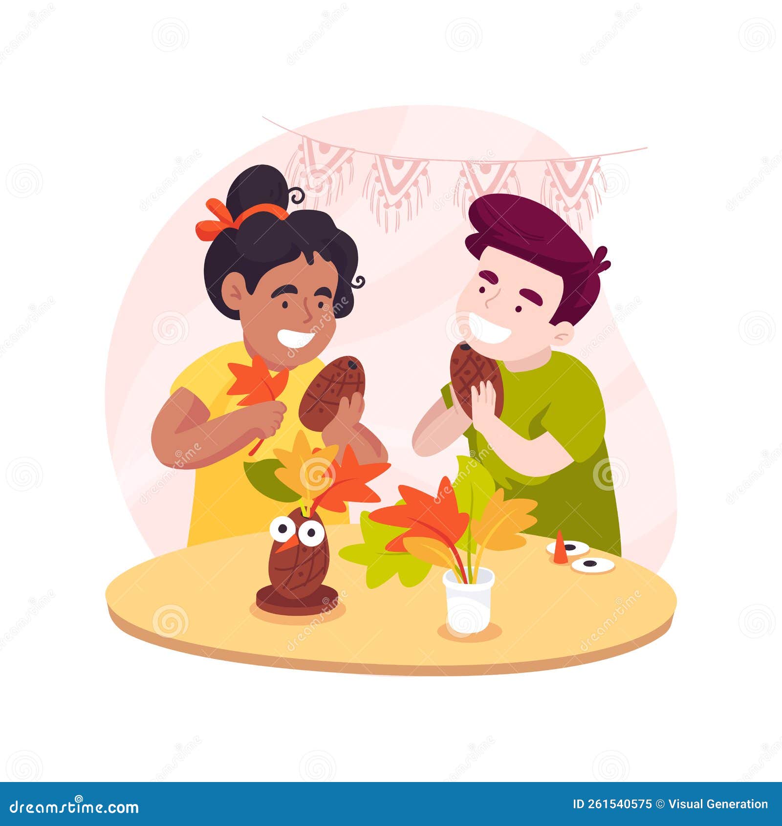 Making Crafts Isolated Cartoon Vector Illustration Stock Vector Illustration Of Caricature