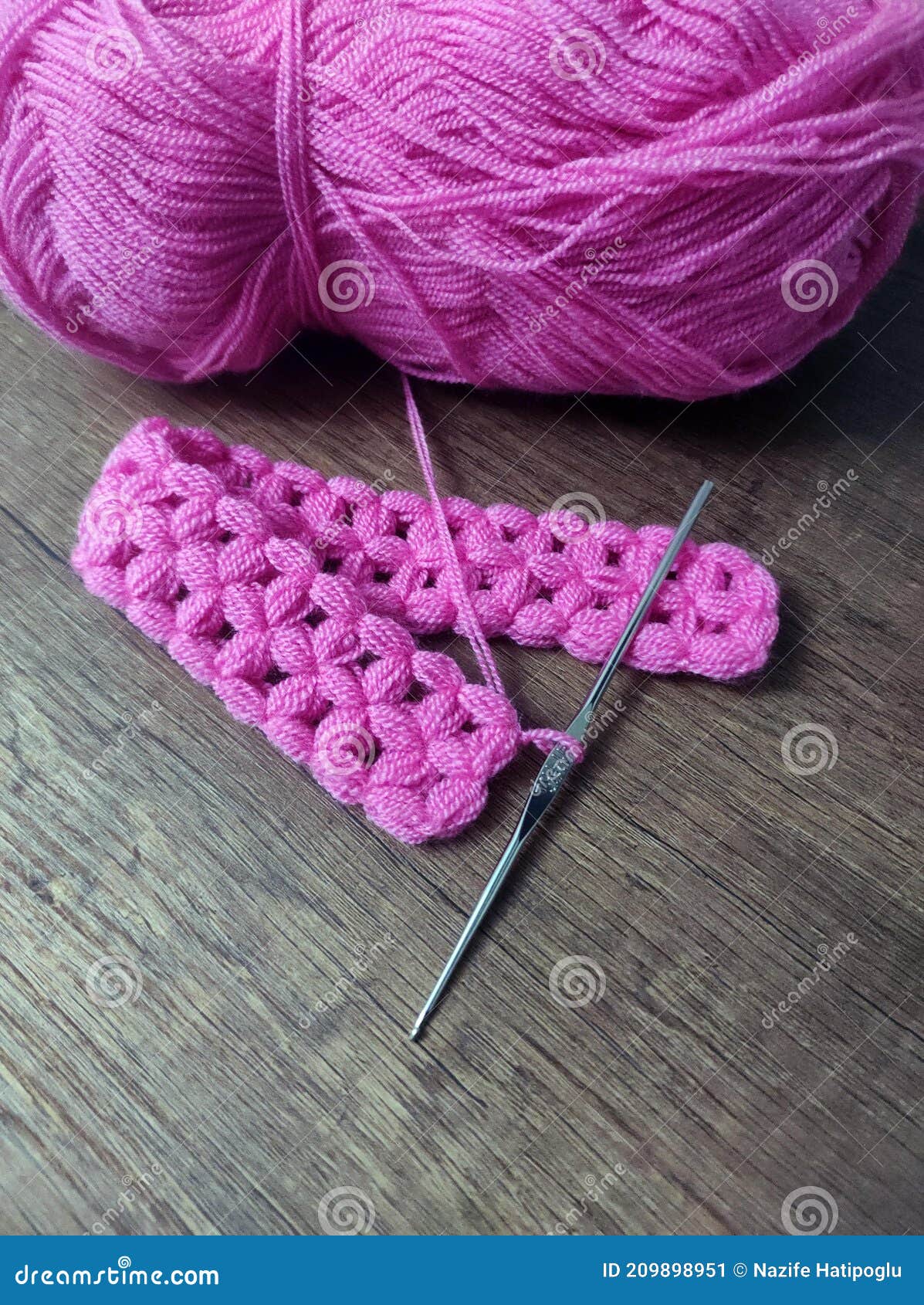 Making Crafts with Orlon Yarn and Crochet Stock Image - Image of ...