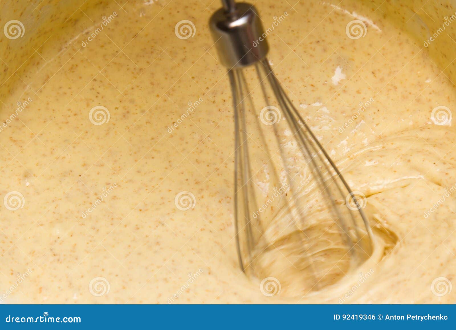 Making of a Cream for Home-made Cakes on a Mixer Stock Photo - Image of ...