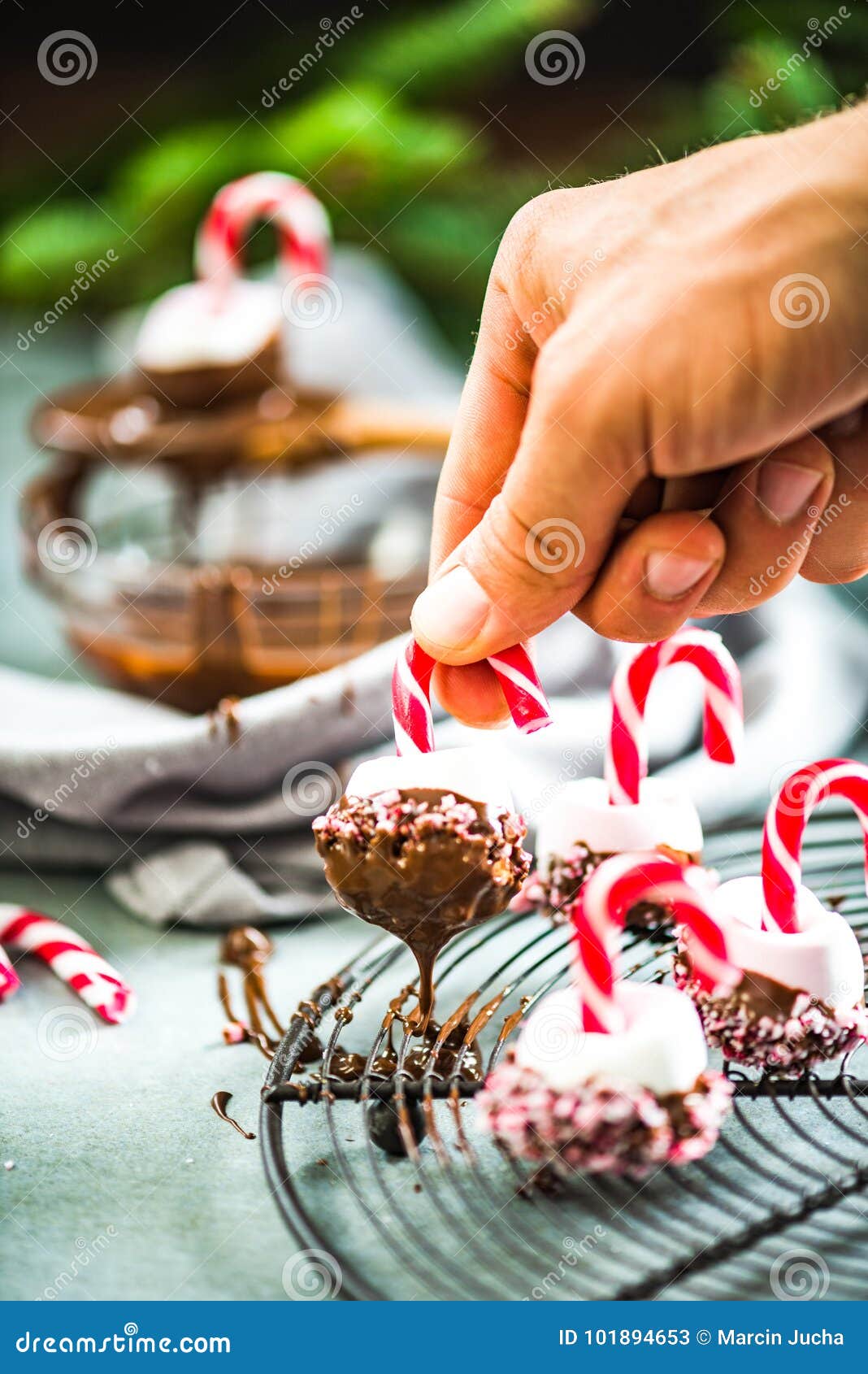 Making Creative Christmas Sweets. Stock Image - Image of snowman, warm ...