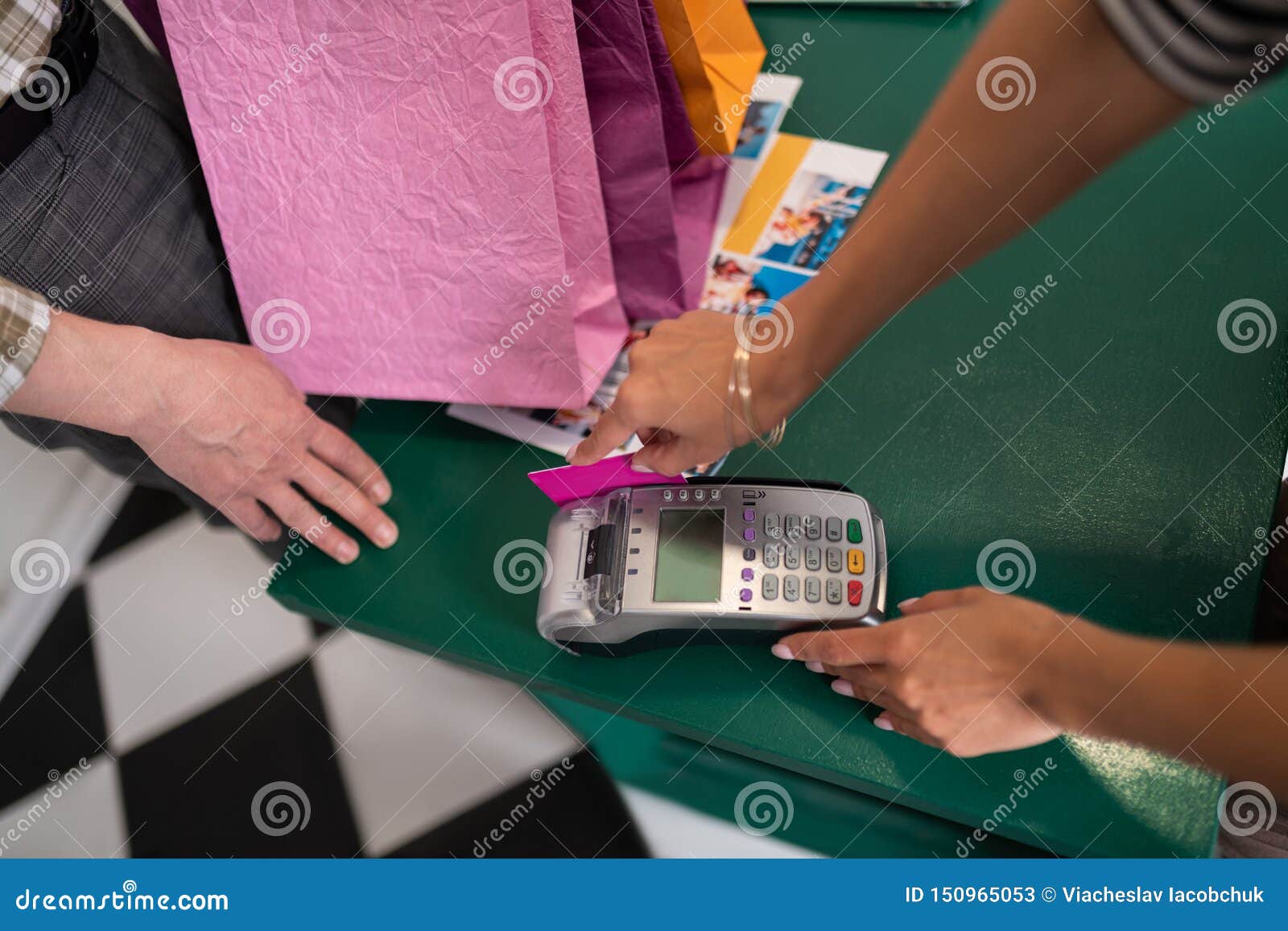 Close Shot of Customer Making Payment with a Credit Card Stock Image ...