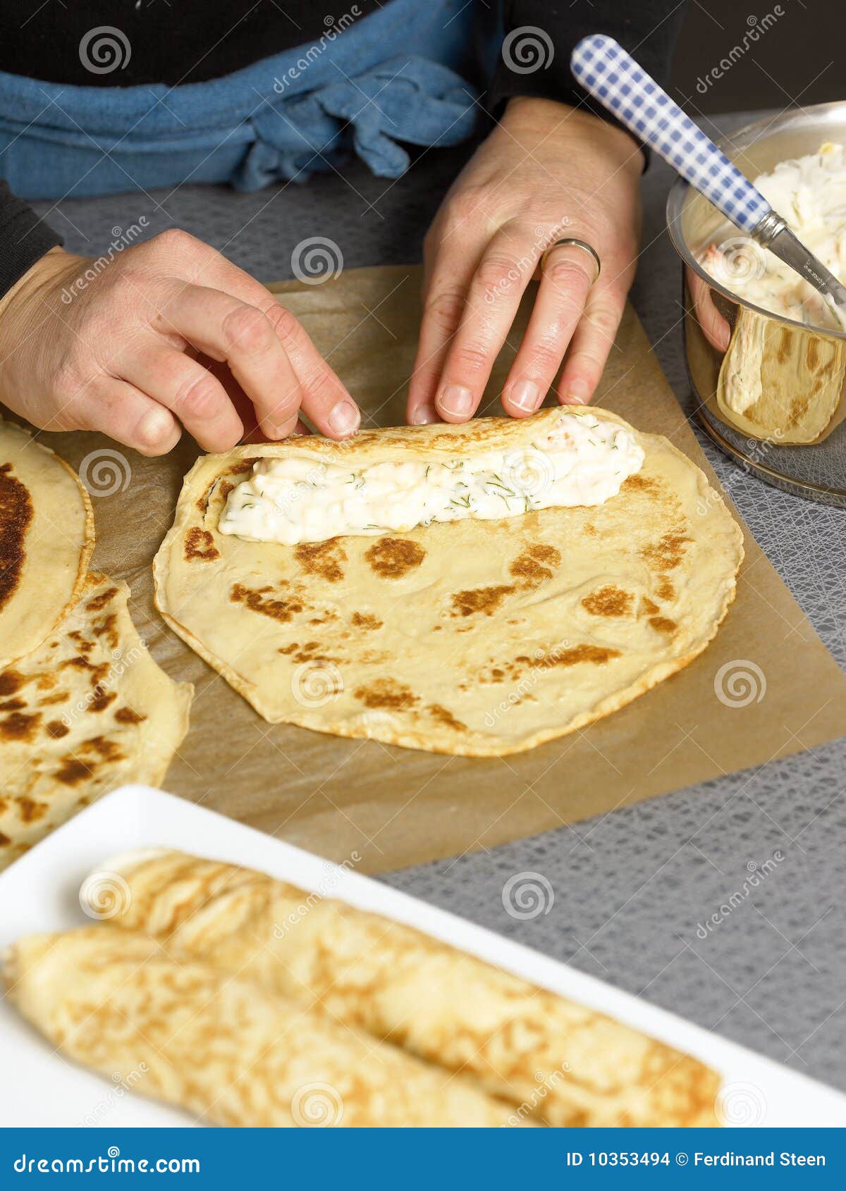 Making crepes stock photo. Image of chef, hands, crepe - 10353494