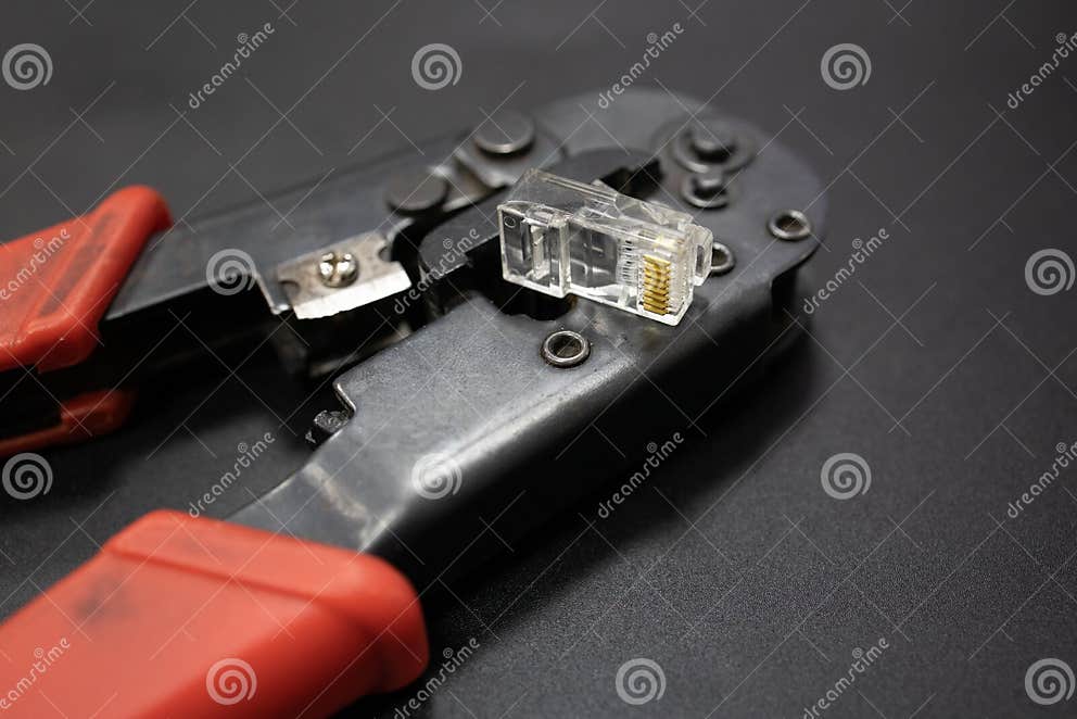 Making Crimp for Ethernet Network Rj45 Wire with Crimping Tool. Step by ...