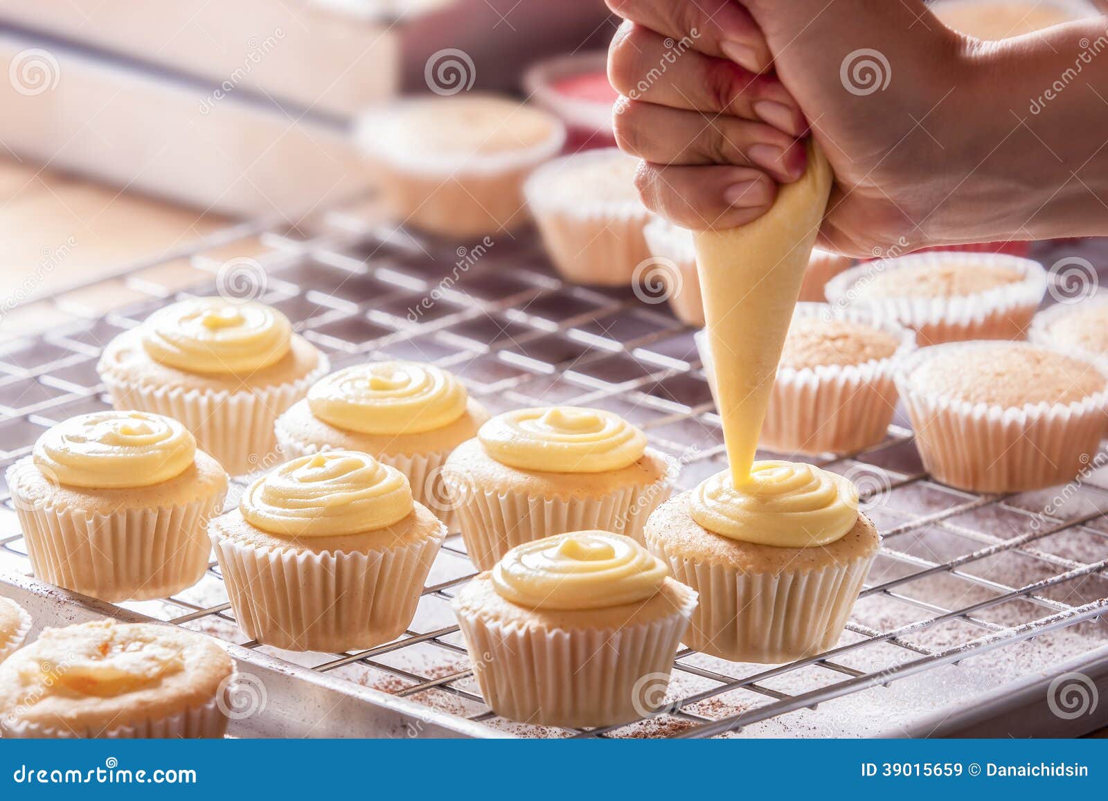 Making cupcakes stock image. Image of food, paper, dessert - 39015659