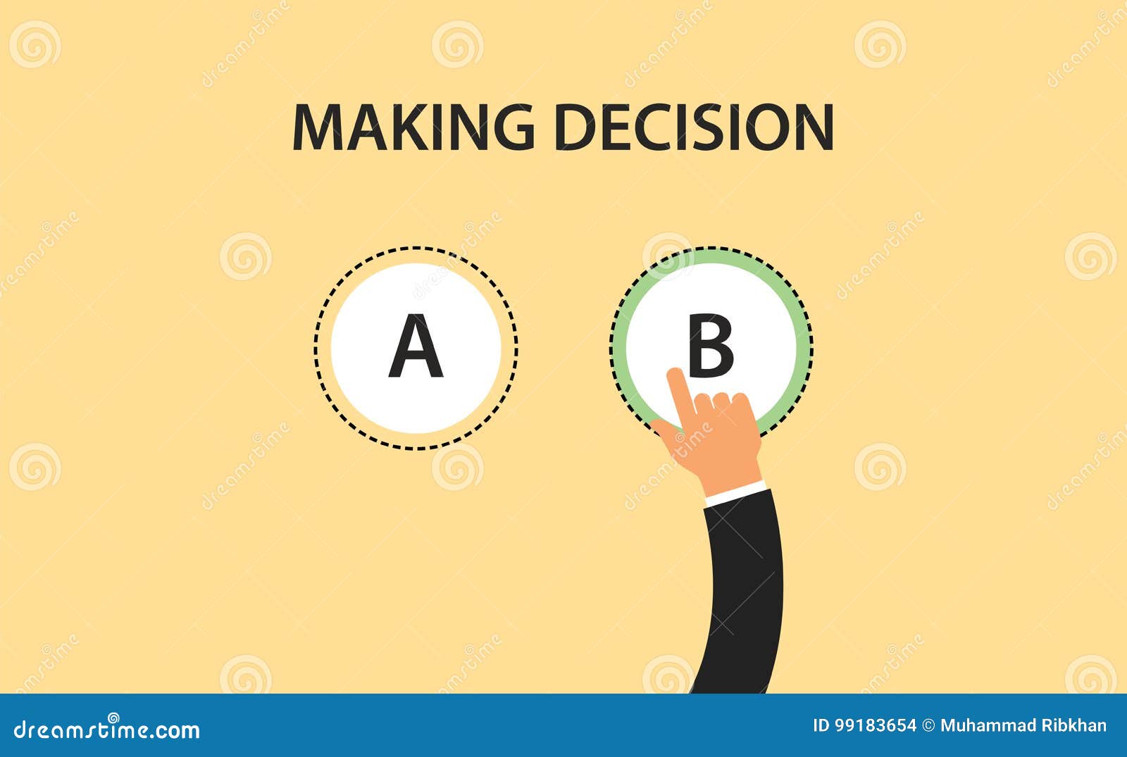 Making Decision Concept Symbol with Two Option a and B with Hand Choose ...