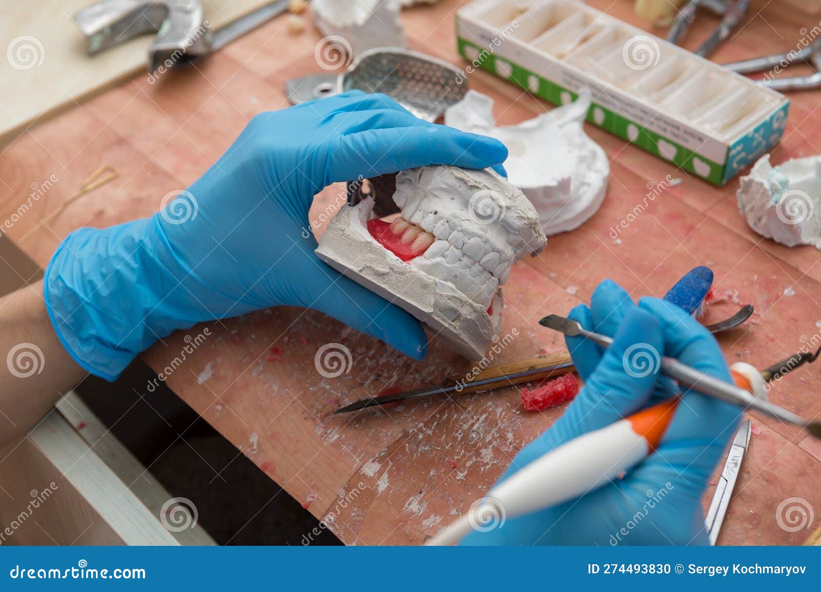 Manufacturing of dentures stock photo. Image of depilation - 274493830