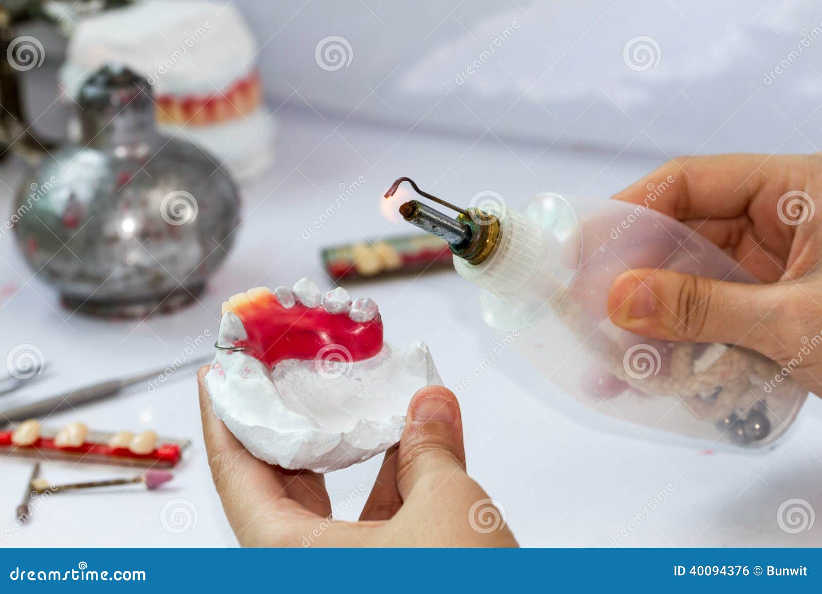 Making denture stock photo. Image of nostalgic, hygiene - 40094376