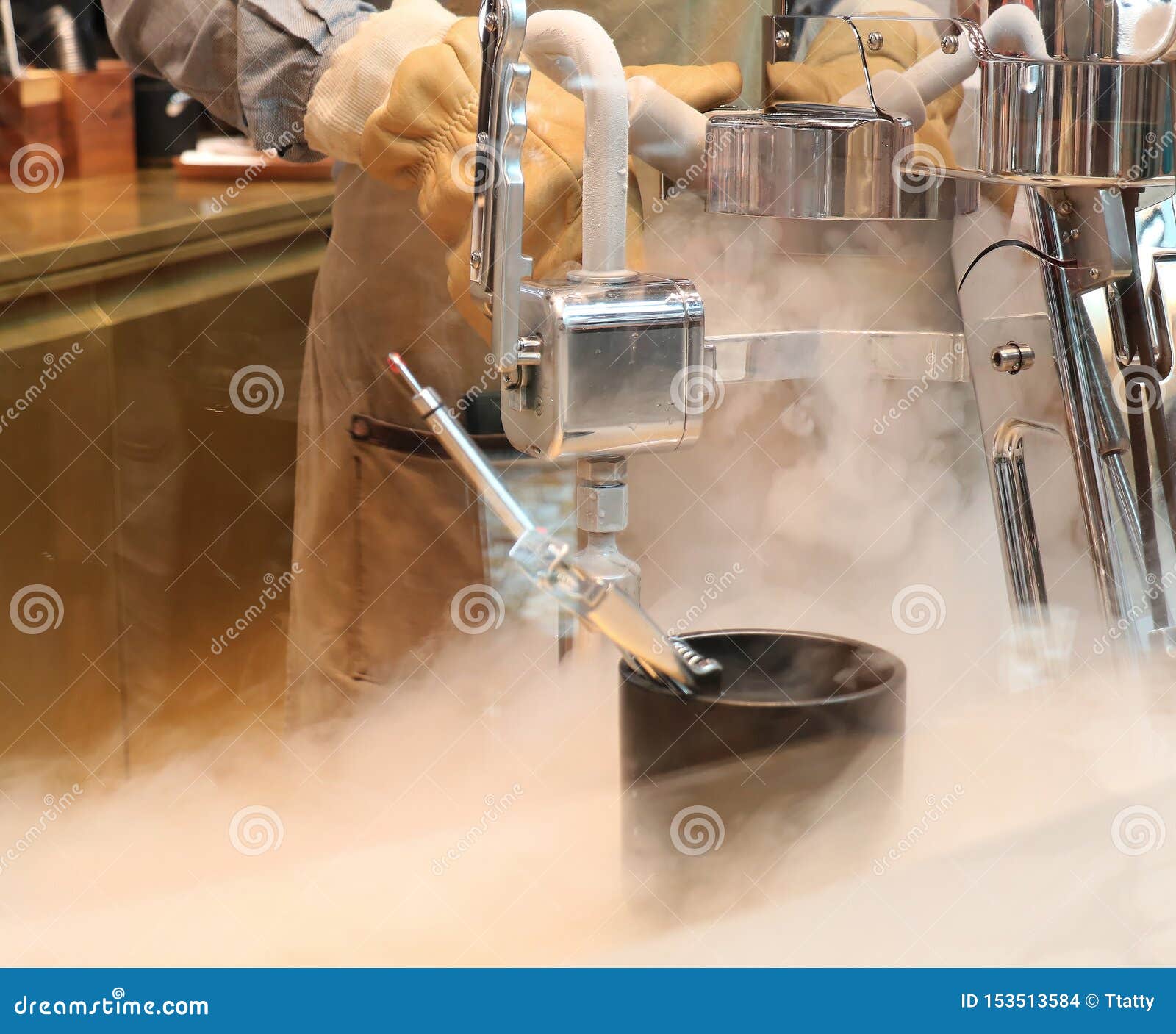 Making Desert with Dry Ice in Kitchen Stock Photo - Image of equipment ...