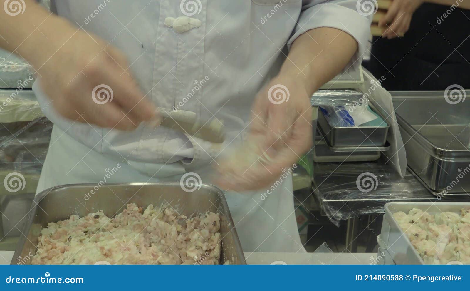 Making Dim Sum. Chef Preparing Dim Sum Dumplings Stock Footage - Video ...
