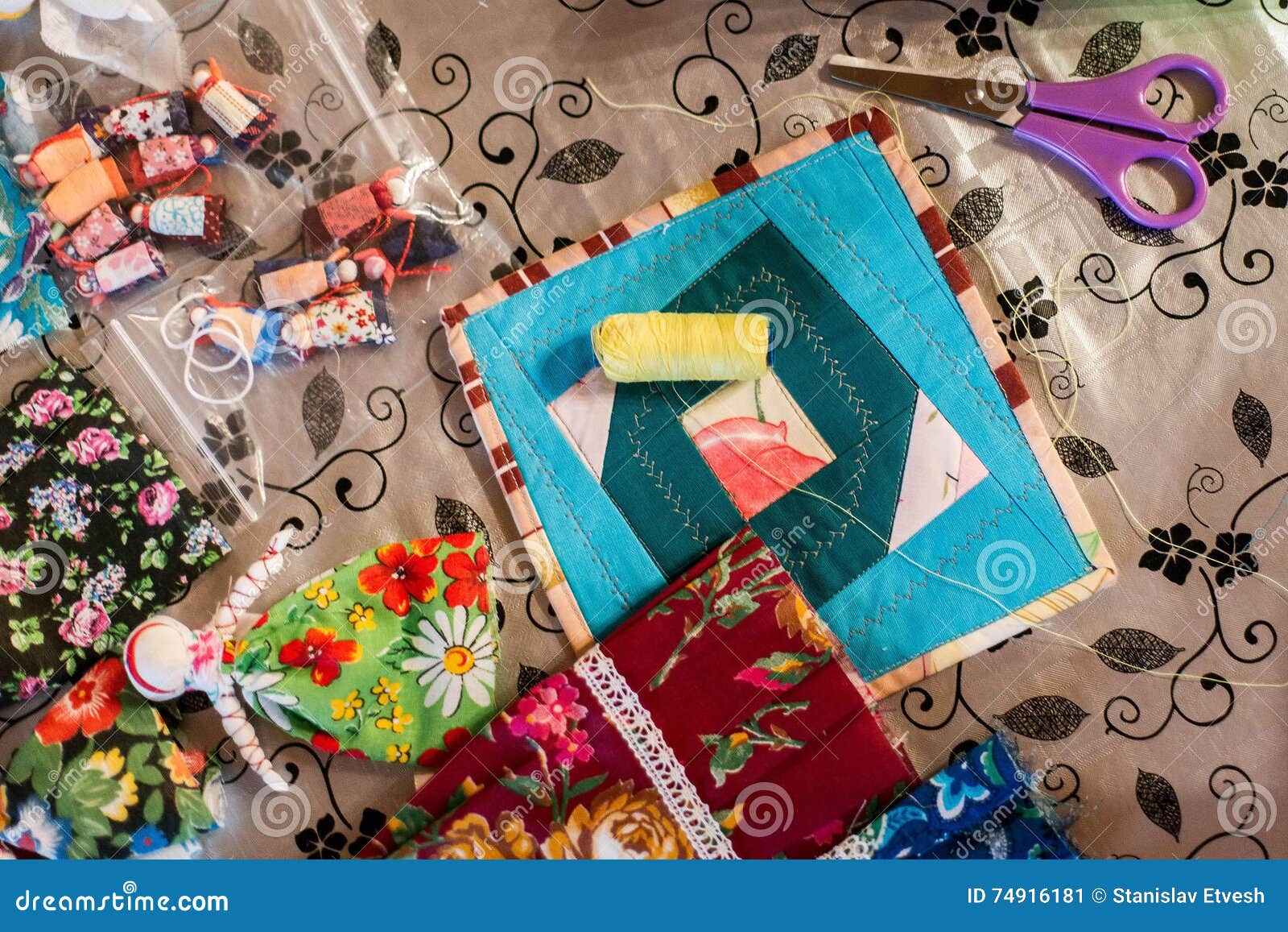 Making dolls stock image. Image of work, sewing, childrens - 74916181