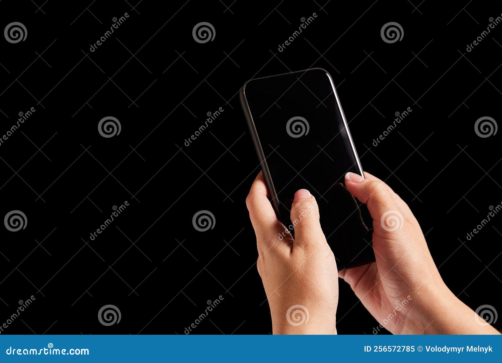 Making Donation. Female Hands Scrolling Phone Screen, Using Gadget ...