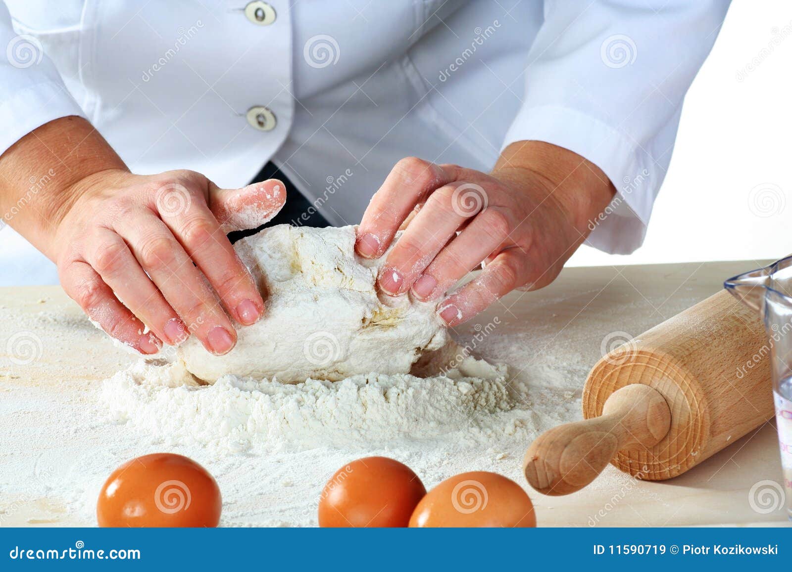 Making Dough Background. Baking Background With Raw Eggs, Sugar, Flour ...