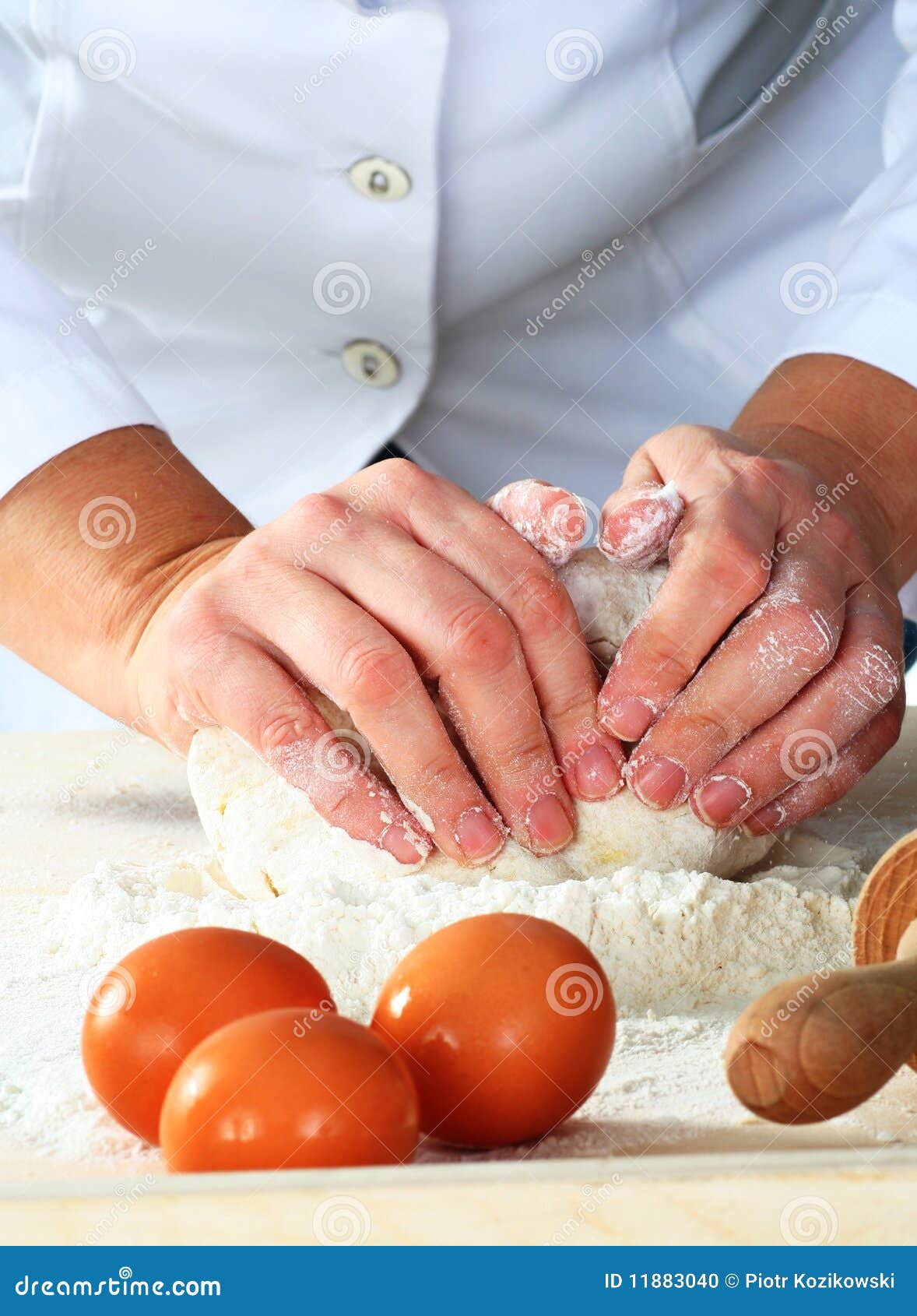 Making dough stock photo. Image of chef, fingers, brown - 11883040