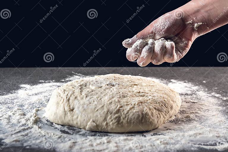 Making Dough by Female Hands at Bakery Stock Photo - Image of people ...