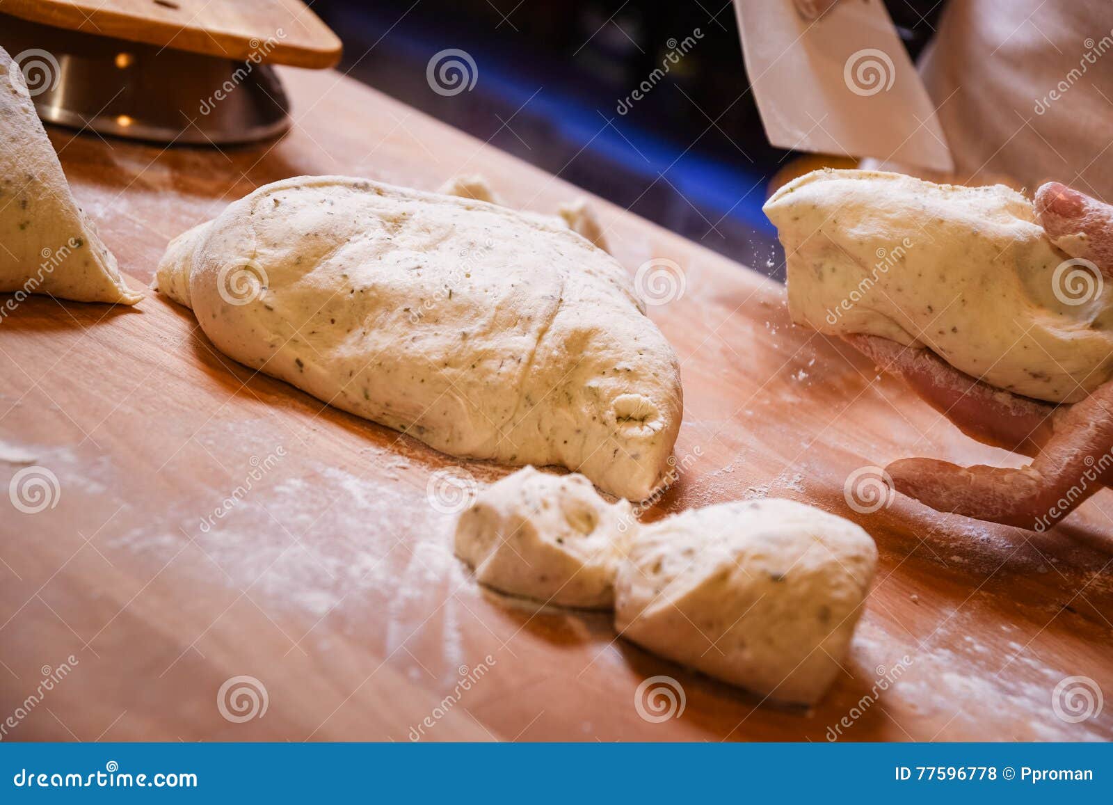 Making dough on table stock photo. Image of lunch, italian - 77596778