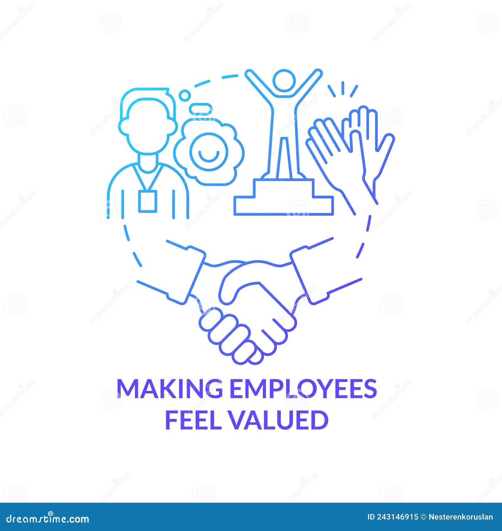 Making Employees Feel Valued Blue Gradient Concept Icon Stock Vector ...