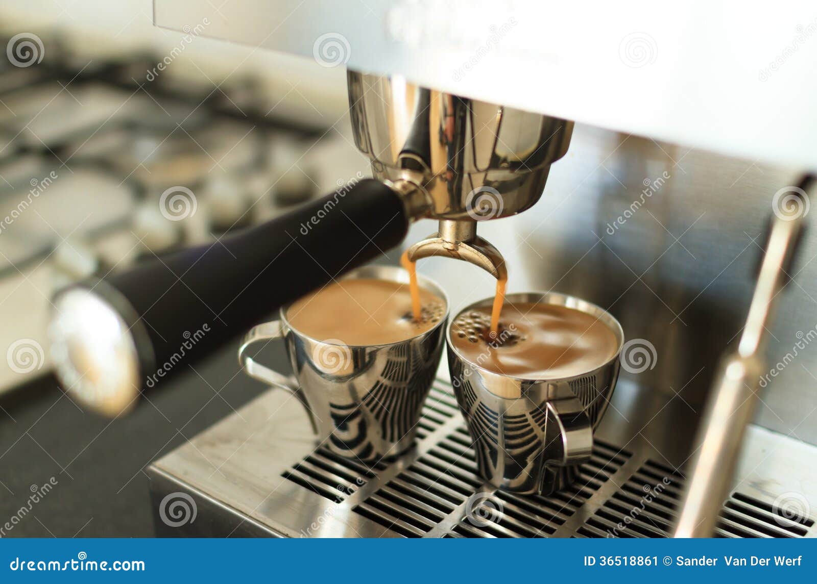 Making espresso stock image. Image of closeup, piston - 36518861