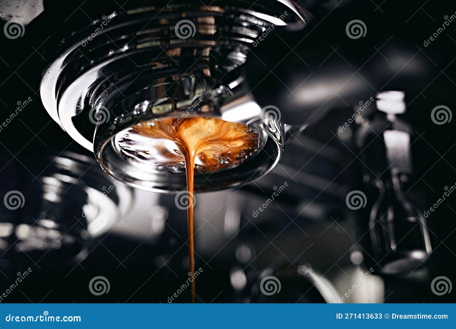 Making Espresso on a Coffee Machine Stock Image - Image of preparation ...