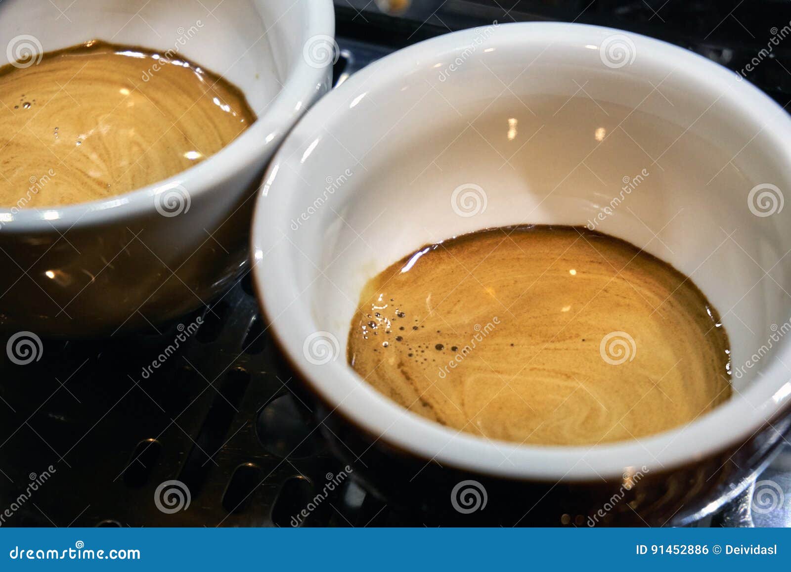 Making espresso coffee stock photo. Image of drink, cream - 91452886