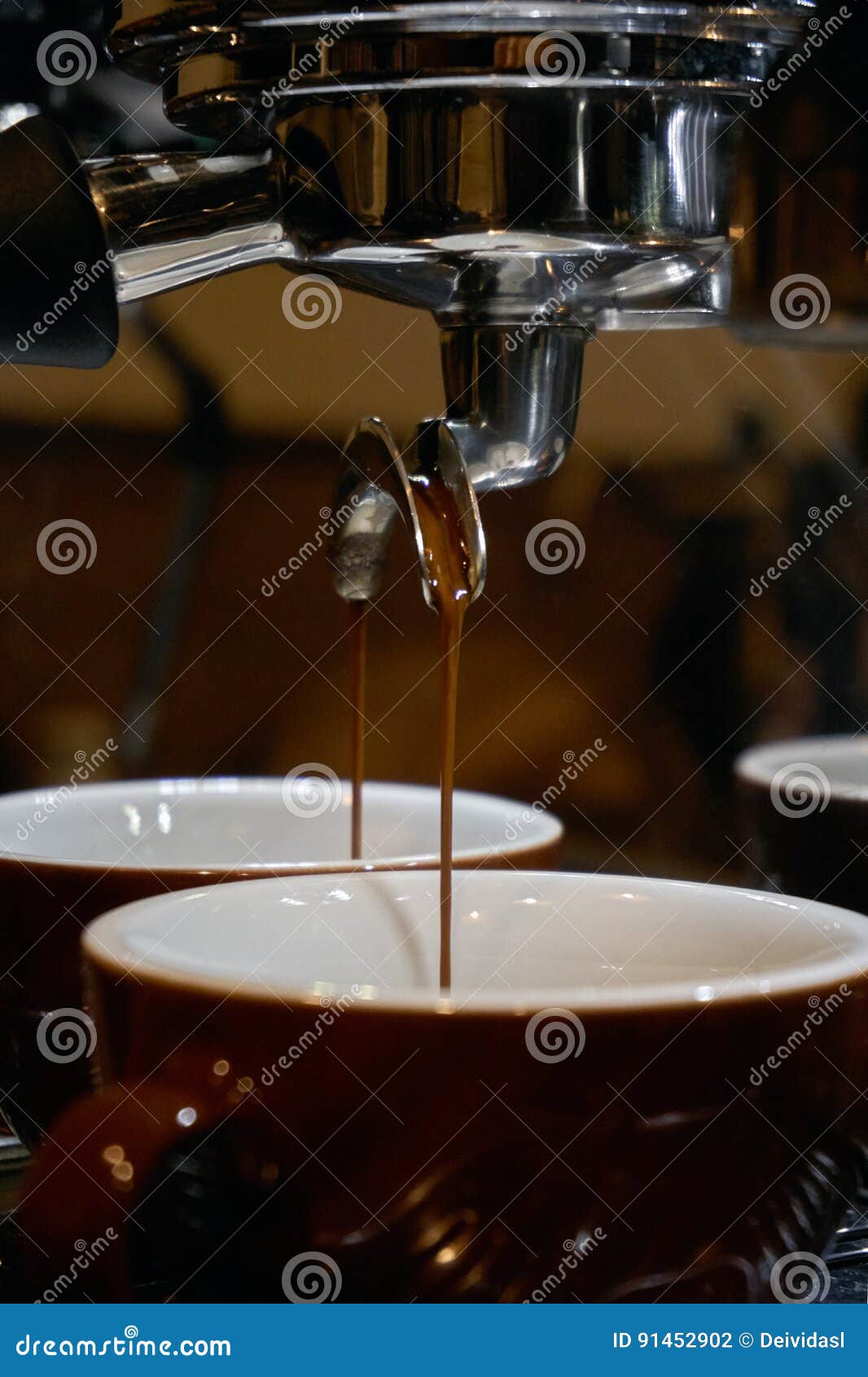 Making espresso coffee stock photo. Image of caffeine - 91452902
