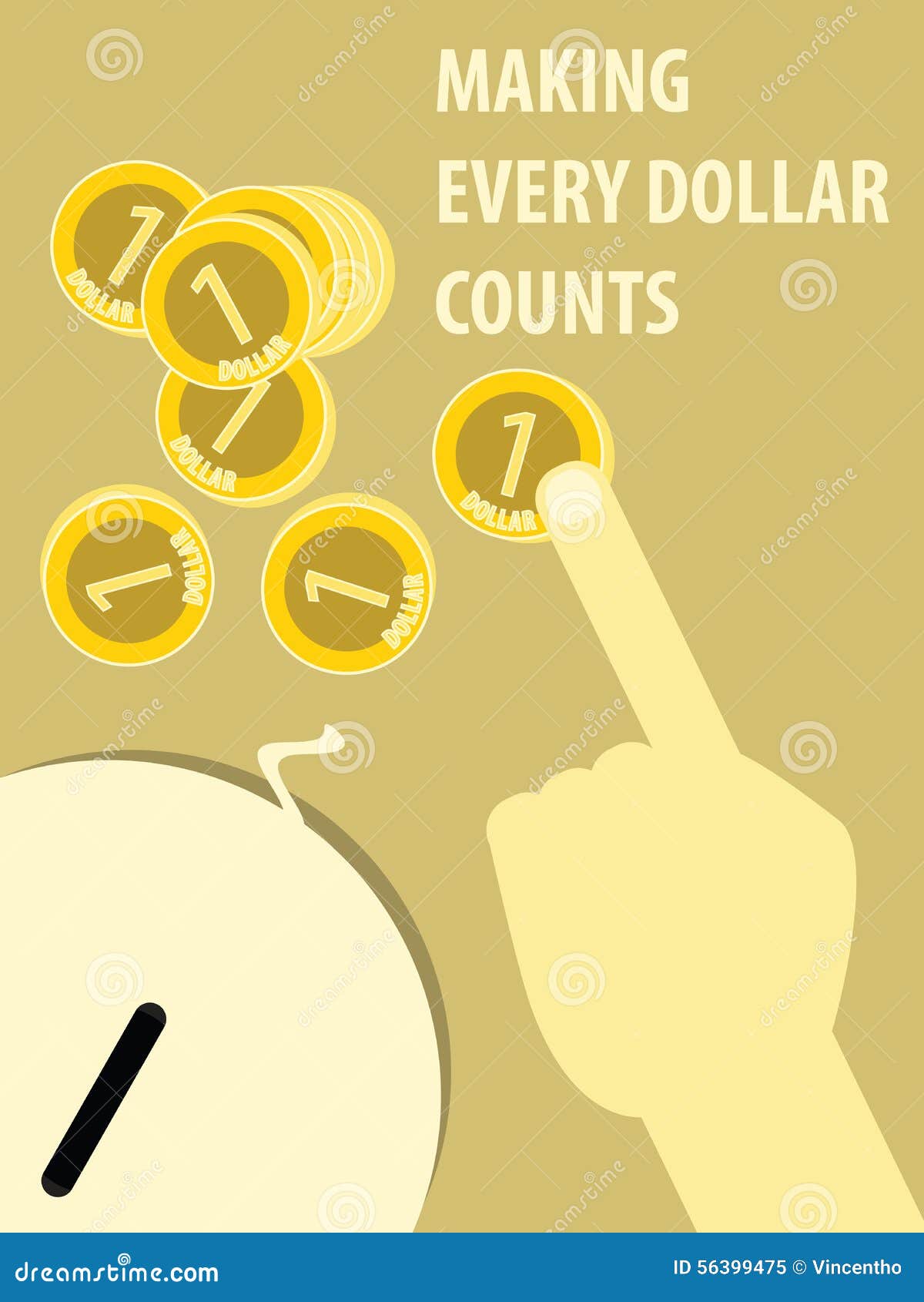 Making Every Dollar Counts Illustration Stock Vector - Illustration of ...