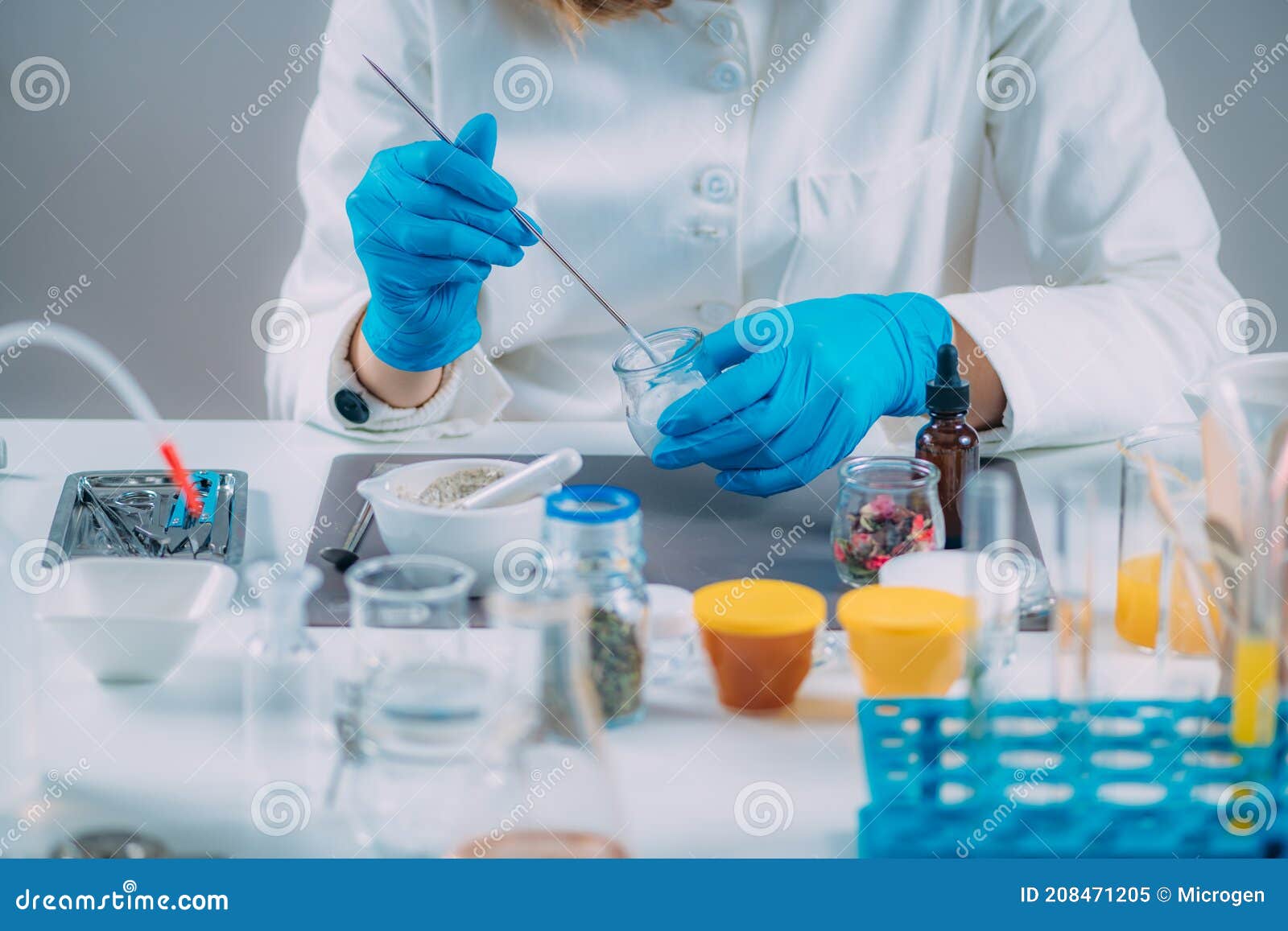 Making Face Beauty Cream in Laboratory Stock Image - Image of beauty ...