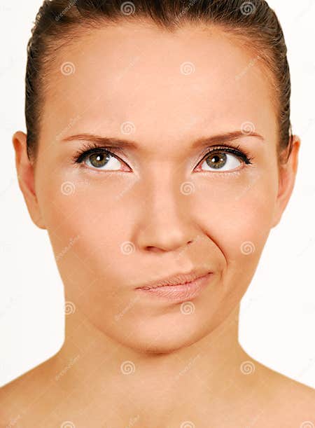 Making a Face. Distrust Girl F Stock Photo - Image of facial, caucasian ...