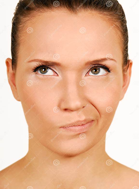 Making a Face. Distrust Girl F Stock Photo - Image of facial, caucasian ...